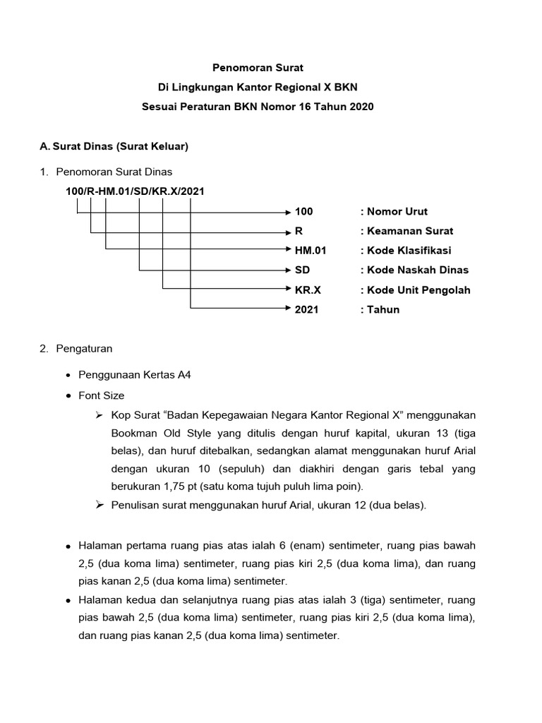 Cara Penomoran Surat Dinas | PDF