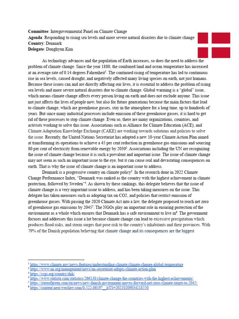 Denmark | PDF | Climate Change | Climate