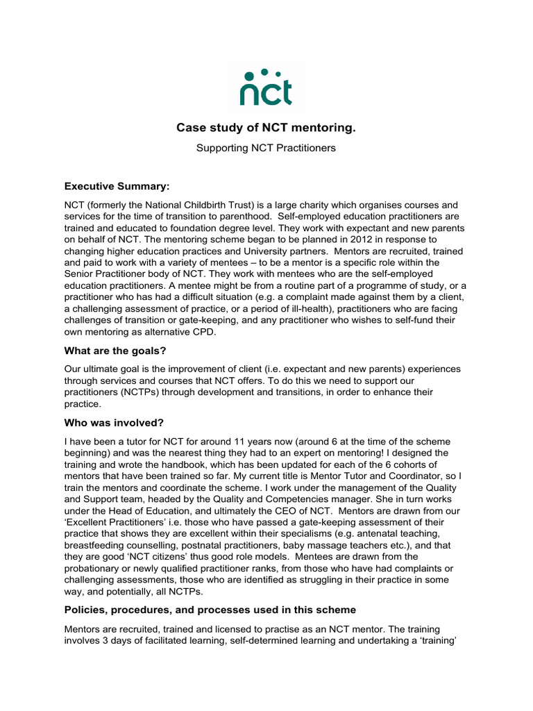 NCT Mentoring Case Study | PDF | Mentorship | Social Psychology