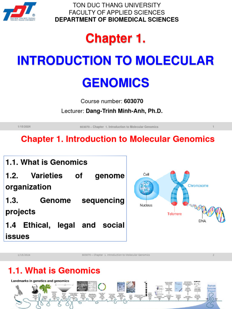Chapter 1-Introduction To Molecular Genomics | PDF | Genome | Molecular ...