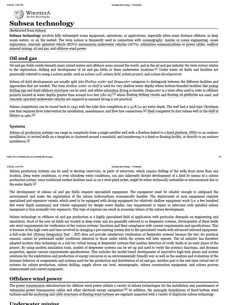 Overview of Subsea Technology | PDF | Oceanography | Engineering