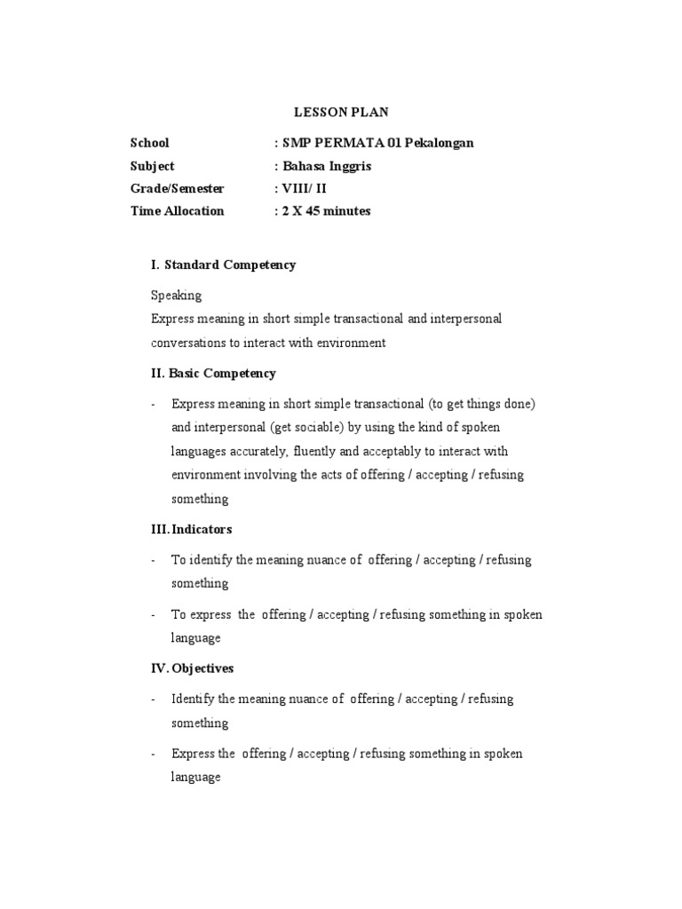 Tefl Lesson Plan | PDF