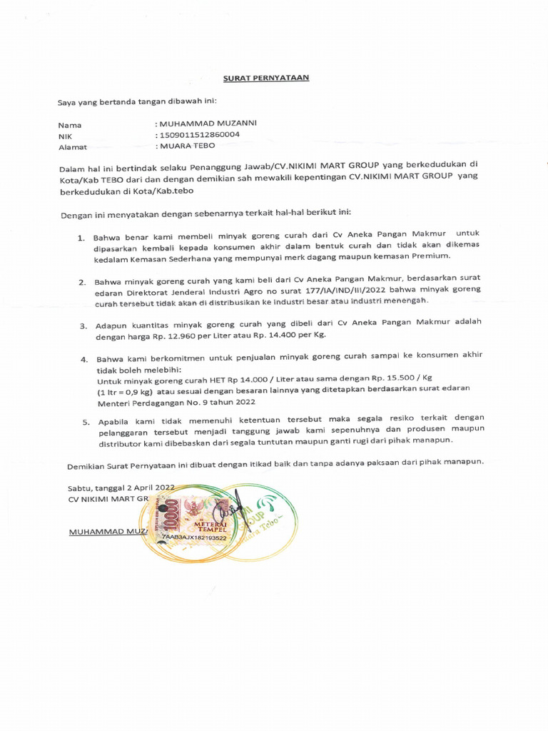 CV. Nikimi Mart Group | PDF