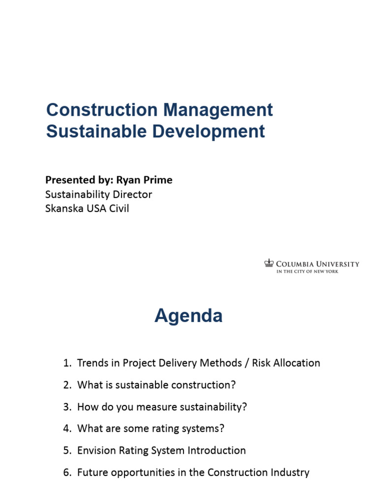CM1 - W3 - Sustainability in The Construction Industry | PDF ...
