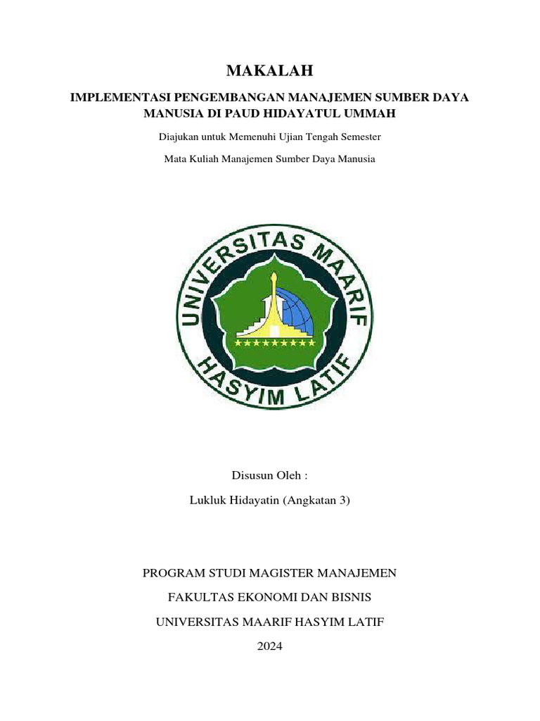 Uts Makalah Manajemen SDM - Lukluk Hidayatin | PDF