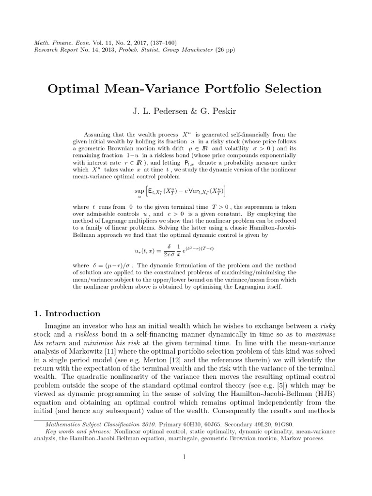 portfolio | PDF | Mathematical Optimization | Modern Portfolio Theory
