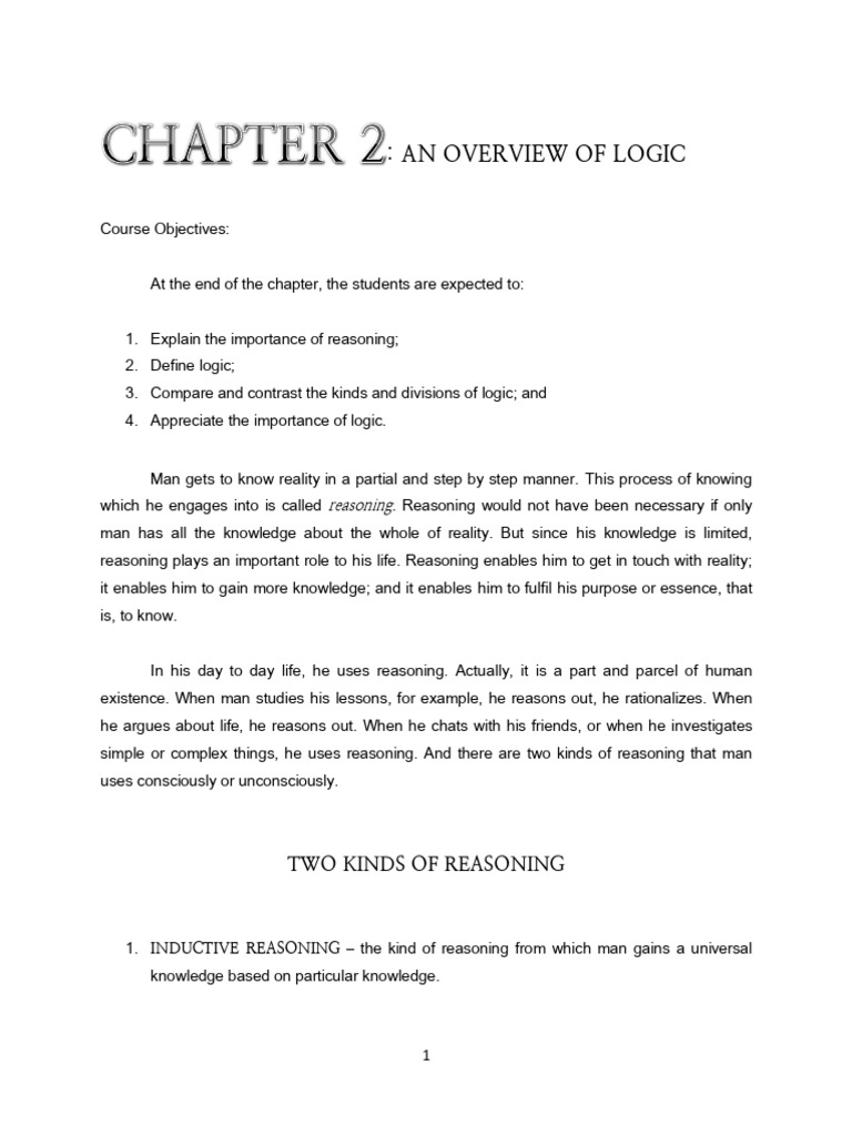 CHAPTER 2 An Overview of Logic | PDF | Logic | Argument