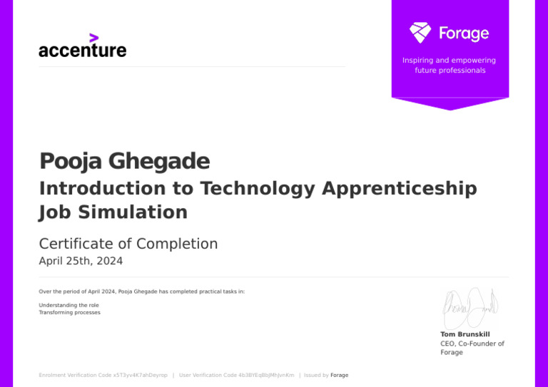Technology Apprenticeship Completion Certificate | PDF | Business