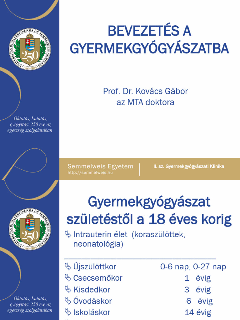 Bevezeto - Gyermekgyogy - 2023-24 | PDF