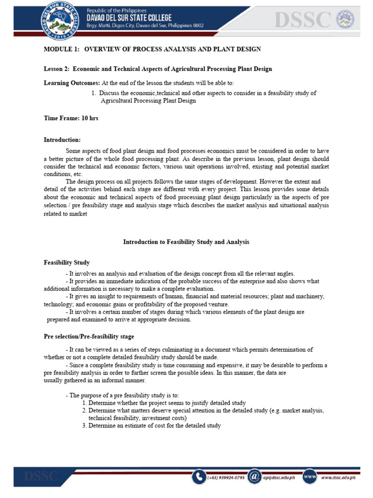 ABE 426 Lesson 2 of Module 1 02062024 | PDF | Feasibility Study | Risk