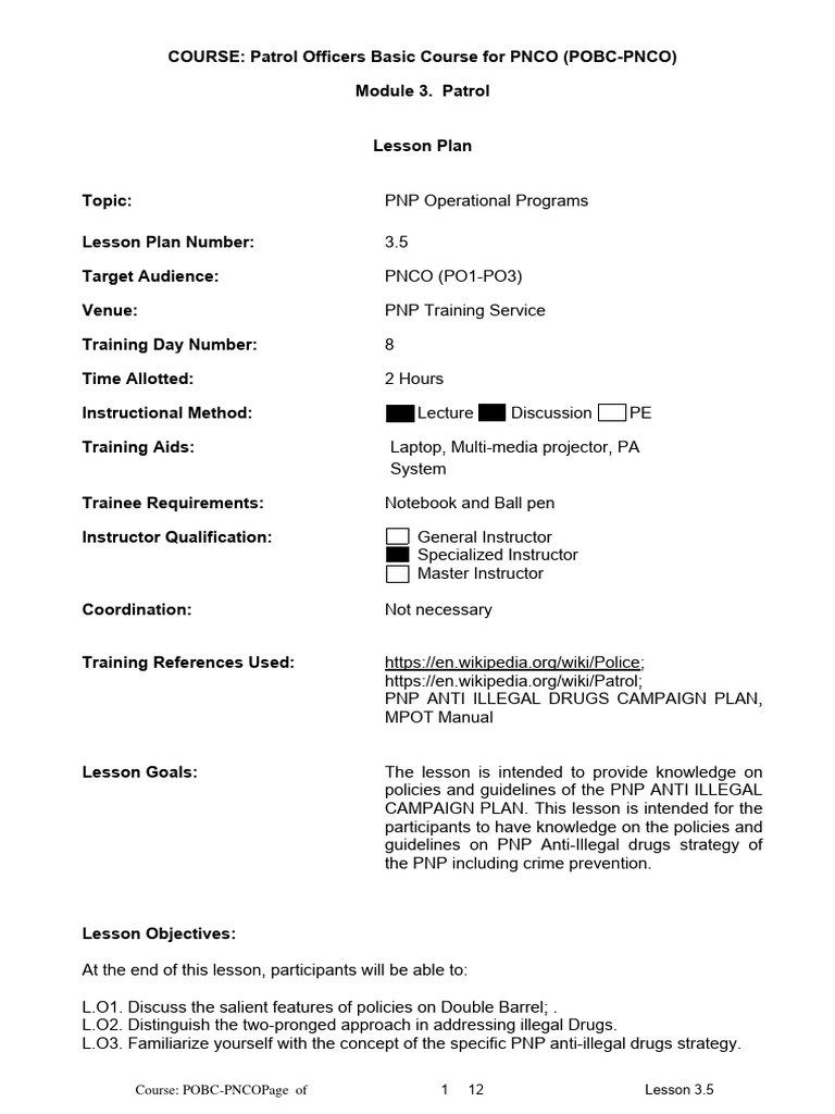 LP 3.5 PNP Operational Program | PDF | Police | Prosecutor