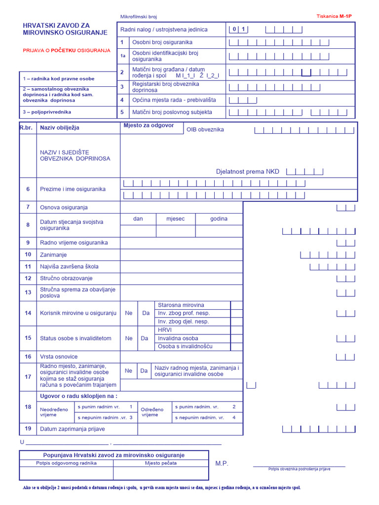 Hrvatski Zavod Za Mirovinsko Osiguranje | PDF