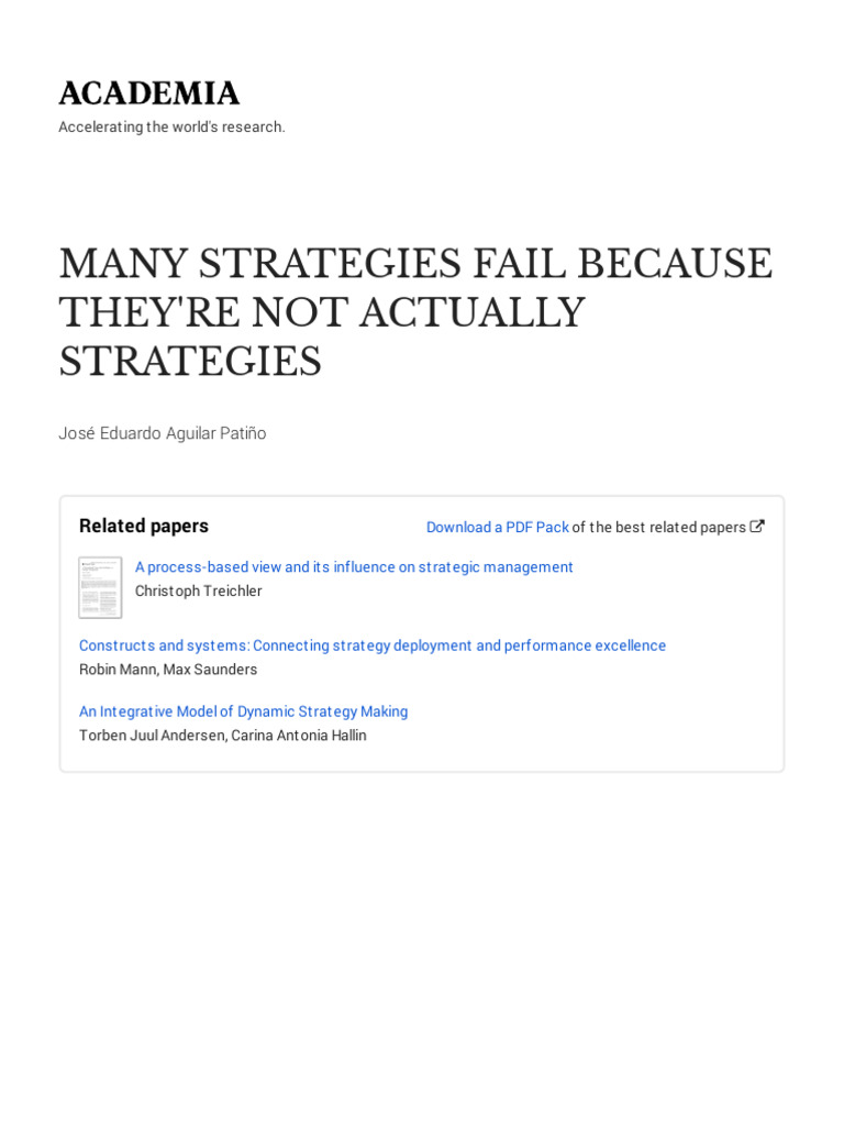 Reasons Strategies Fail to Execute | PDF | Intel | Reason