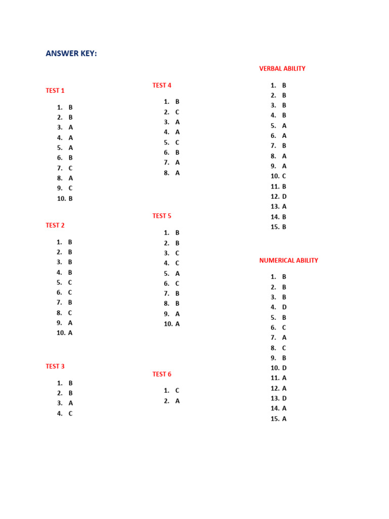 Answer Key | PDF | Technology & Engineering