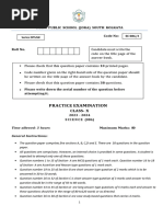 PWNSAT - Sample Paper - Class - 7th - Questions | PDF | Heart