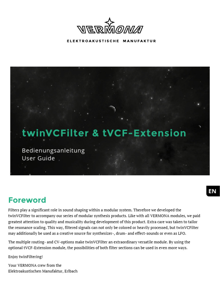 Twinvcfilter Manual en | PDF | Electrical Connector | Electrical Engineering