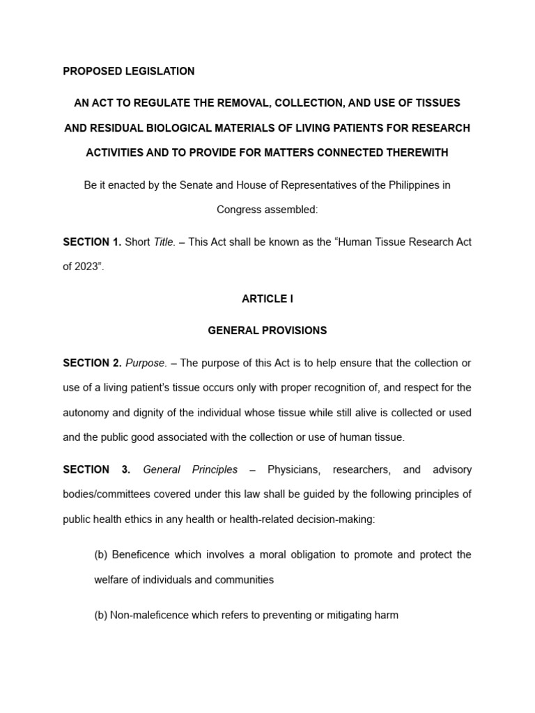 Proposed Legislation | PDF | Informed Consent | Discovery (Law)