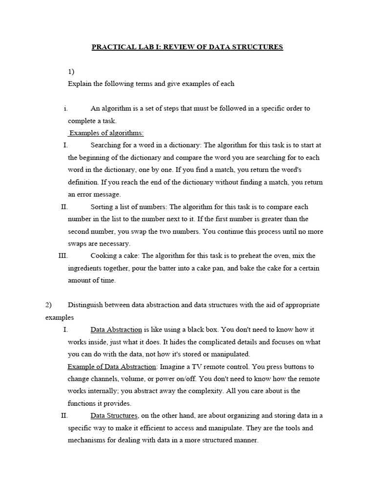 Practical Lab I: Review of Data Structures | PDF | Computer Science | Computing