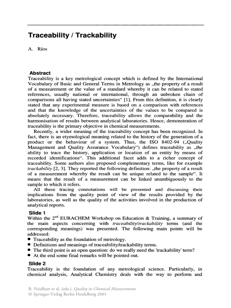 Understanding Traceability and Trackability | PDF | Titration | Chemistry