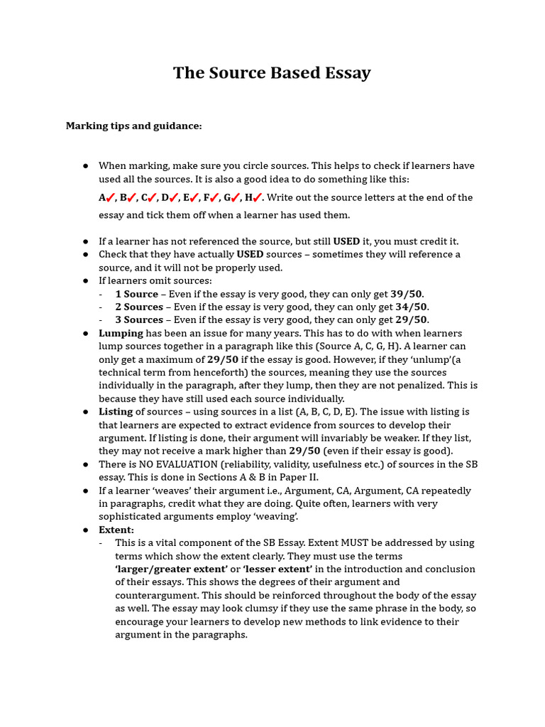 The Source Based Essay - Tips and Guidance - Graham McClaren | PDF ...