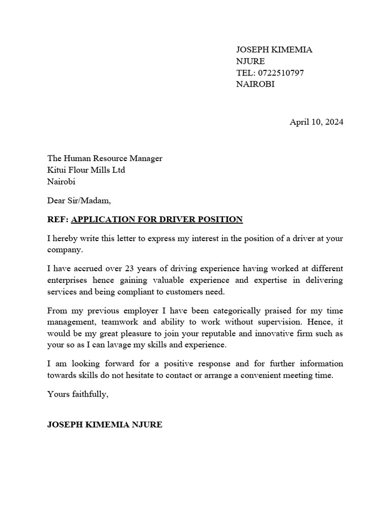 Application Letter | PDF