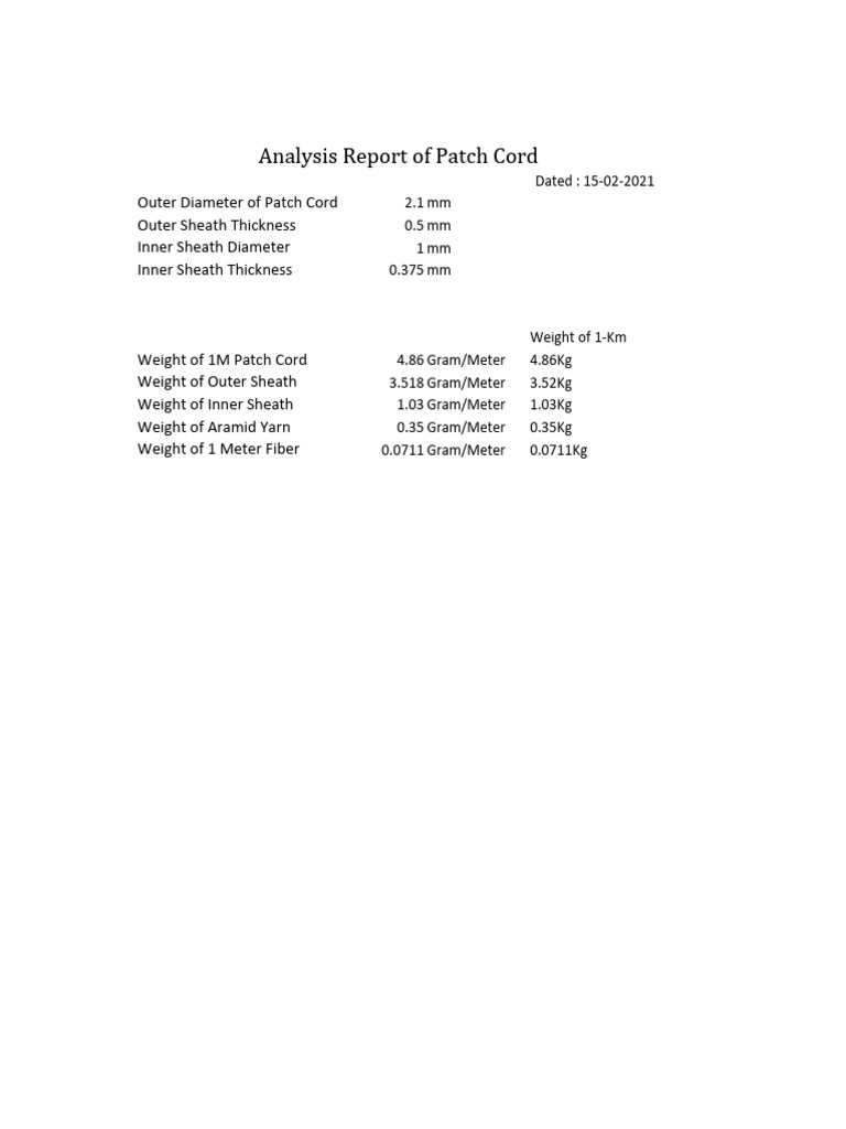 1-f Patch Cord Analysis | PDF