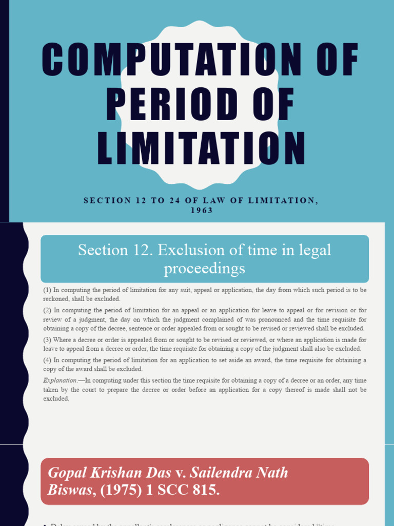 Computation of Period of Limitation | PDF | Lawsuit | Mortgage Law