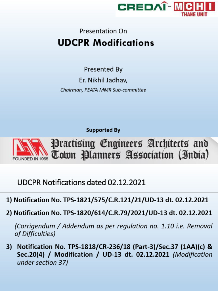 Udcpr Modifications Presentation PPT 13 12 2021 R1 | PDF