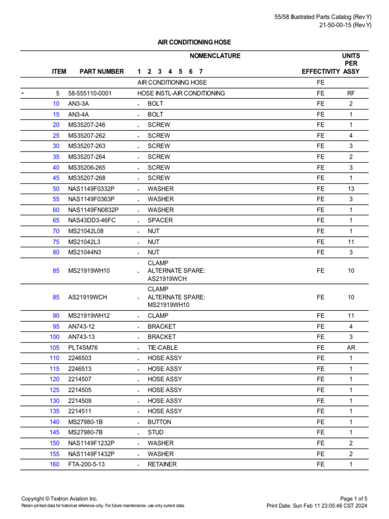 21-50-00-15 Air Conditioning Hose | PDF | Screw | Metalworking