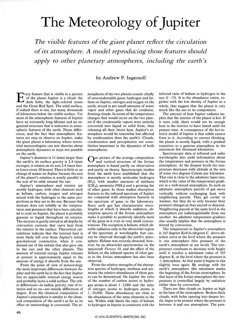 Jupiter | PDF | Atmosphere | Jupiter