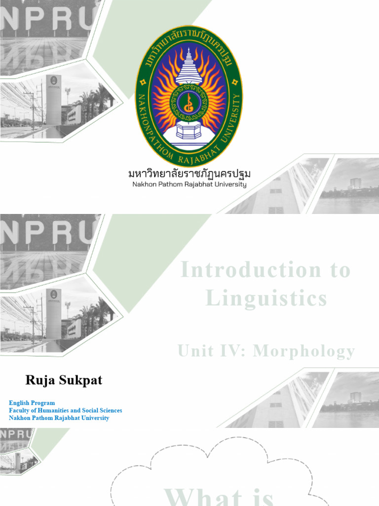 Unit 4 Morphology Pdf Morphology Linguistics Word