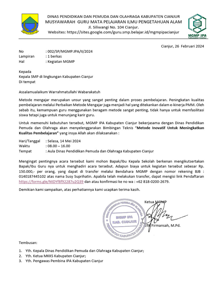 Bimtek MGMP IPA Metode 14 Mei 2024 | PDF