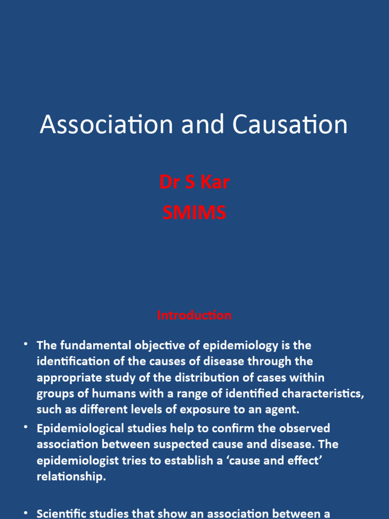 Understanding Association and Causation | PDF | Causality | Epidemiology