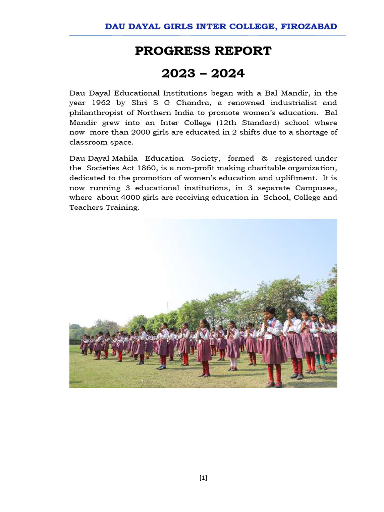PROGRESS Report 2023-24 (Upto April 2024) | PDF
