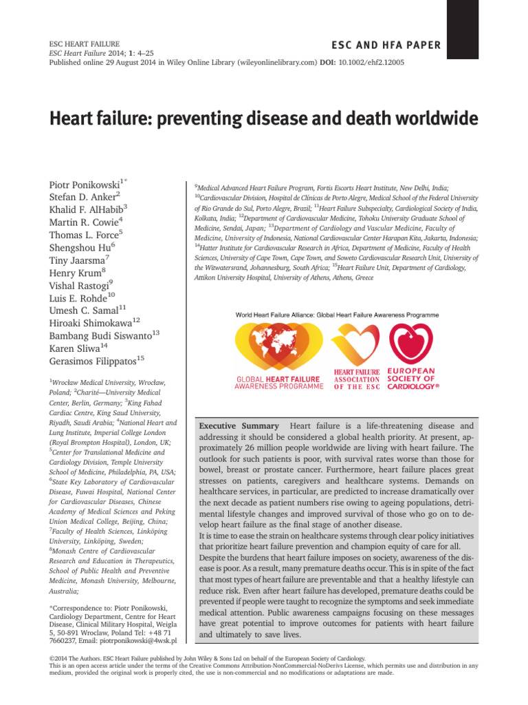 ESC Heart Failure - 2014 - Ponikowski - Heart Failure Preventing ...