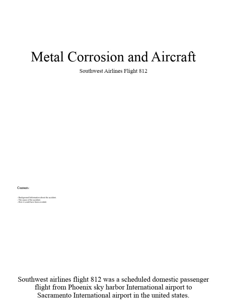 Corrosion Impact on Aircraft Safety | PDF | Aircraft | Airliner