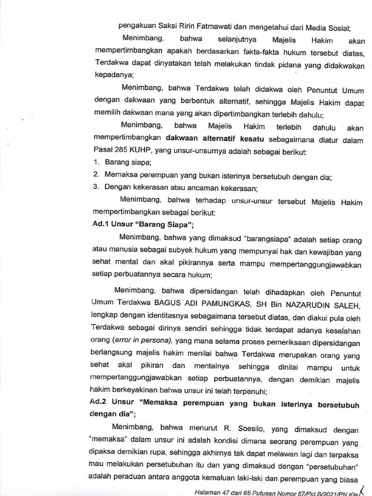 Putusan Bagus Adi | PDF