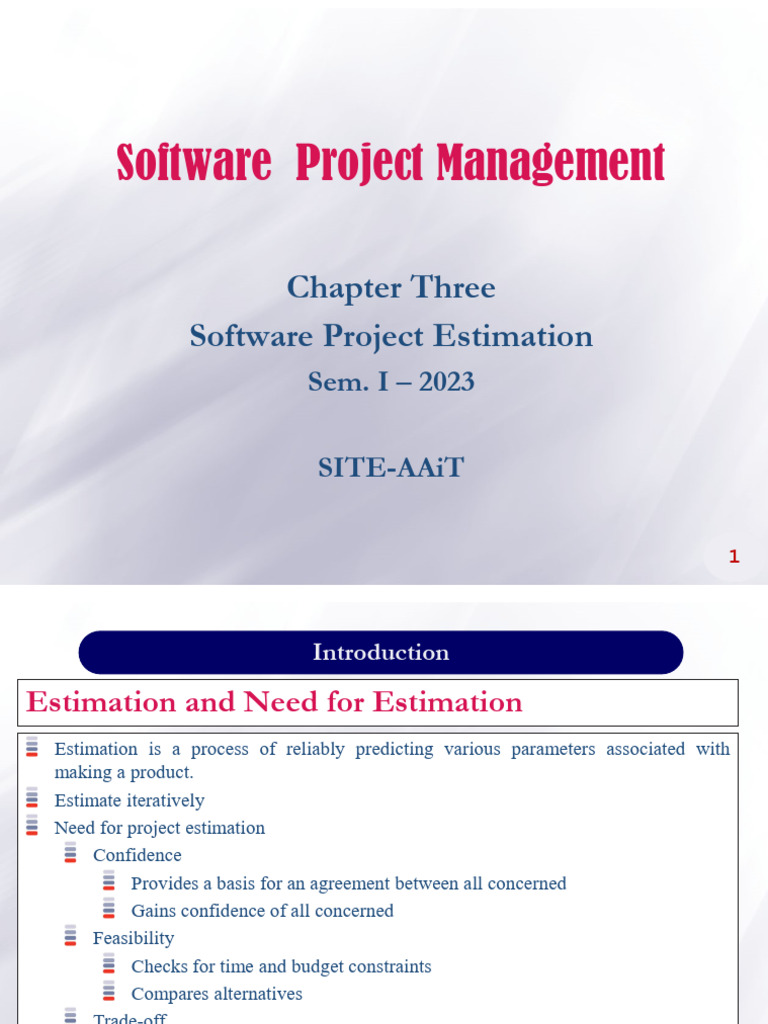 CH-3 Software Project Estimation | PDF | Net Present Value | Return On Investment