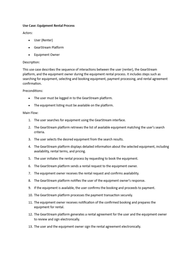Sequence Diagram | PDF | Use Case | Renting