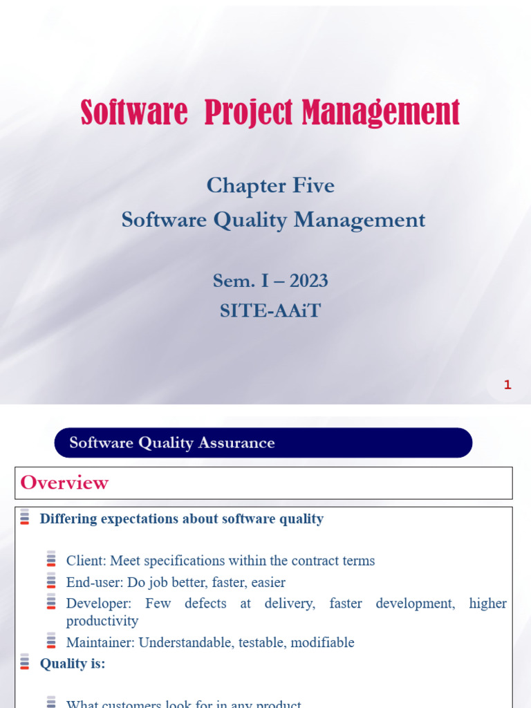 CH-5 Software quality management | PDF | Software Testing | Software ...