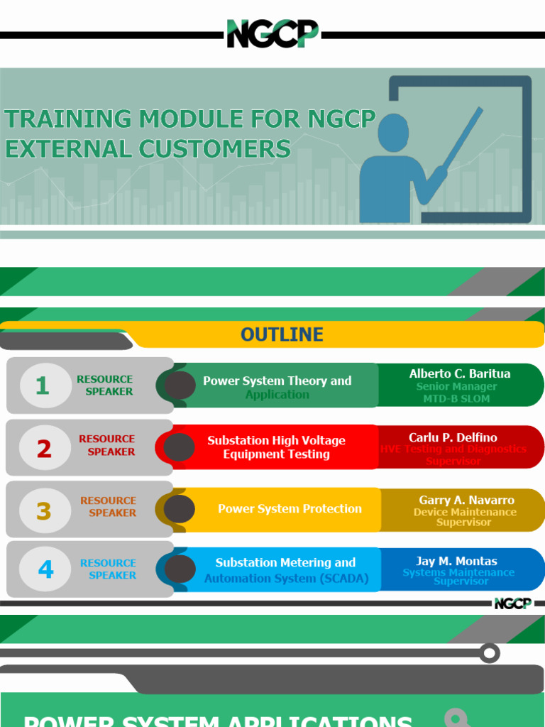 Training Module For NGCP External Customers - MTD | PDF | Electrical Substation | Power (Physics)