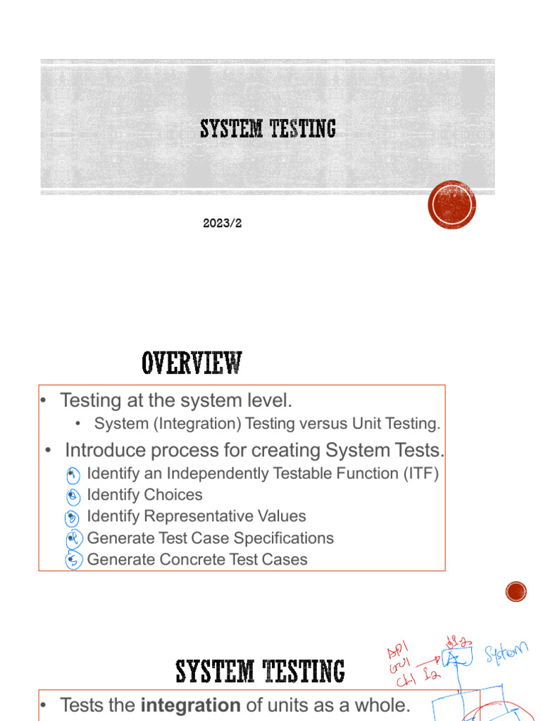 System Testing Annotated Pdf Parameter Computer Programming Unit Testing