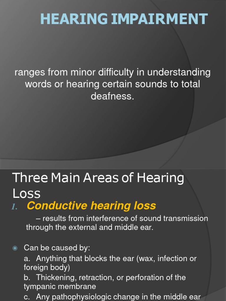 Types and Causes of Hearing Loss | PDF | Ear | Hearing Loss