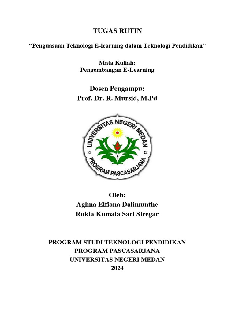 TUGAS KELOMPOK 3 Penguasaan Teknologi E-Learning Dalam Teknologi Pendidikan | PDF