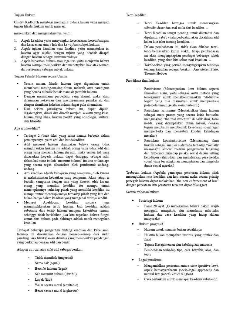 Filsafat Hukum Uas | PDF