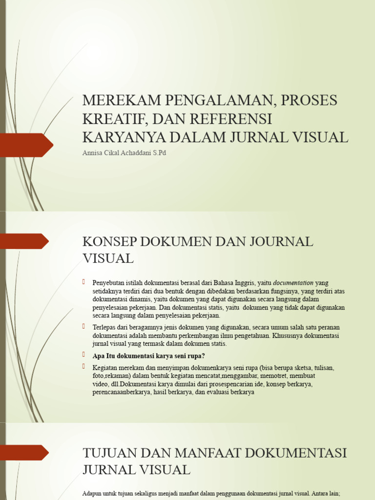 Dokumentasi Jurnal Visual Seni Rupa | PDF | Karier & Perkembangan | Seni