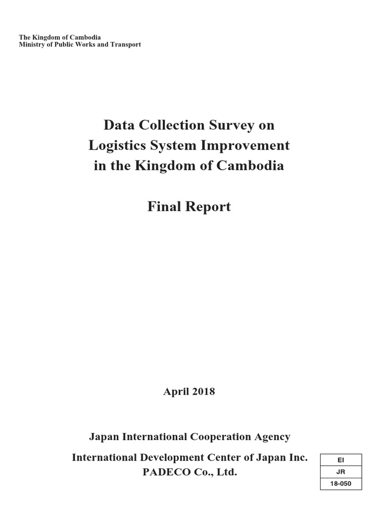 Data Collection Survey On Logistics System Improvement in The Kingdom ...