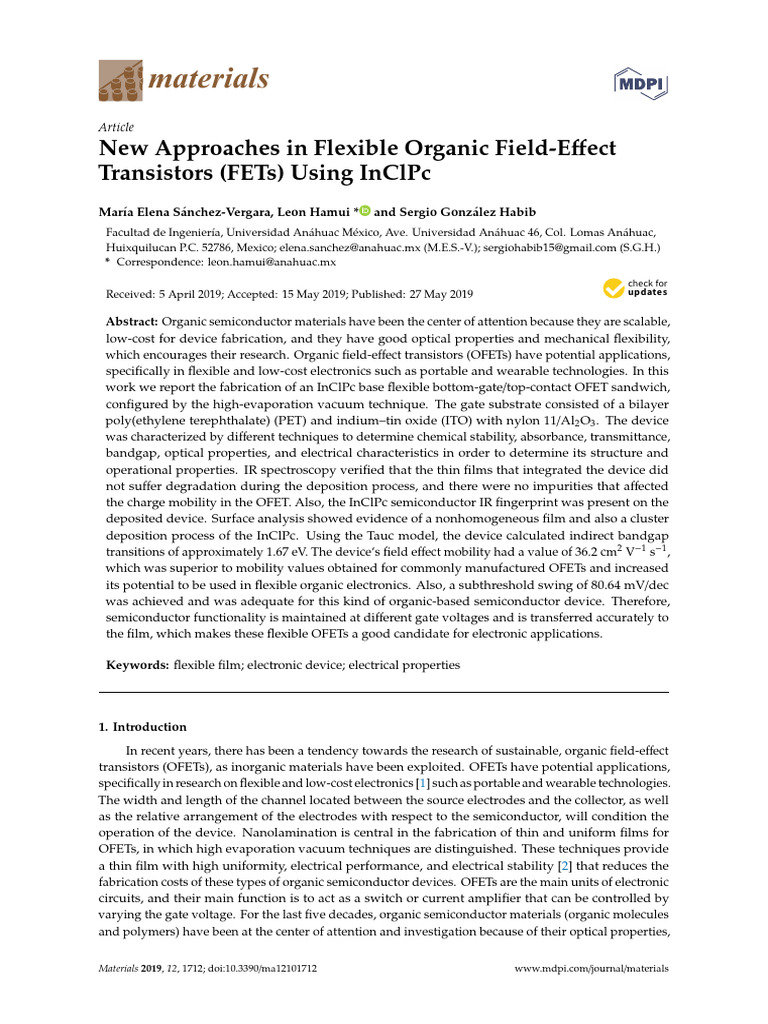 New Approaches in Flexible OFET Using InC1Pc - UV Vis Data and Tauc ... New Approaches in Flexible OFET Using InC1Pc - UV Vis Data and Tauc ...