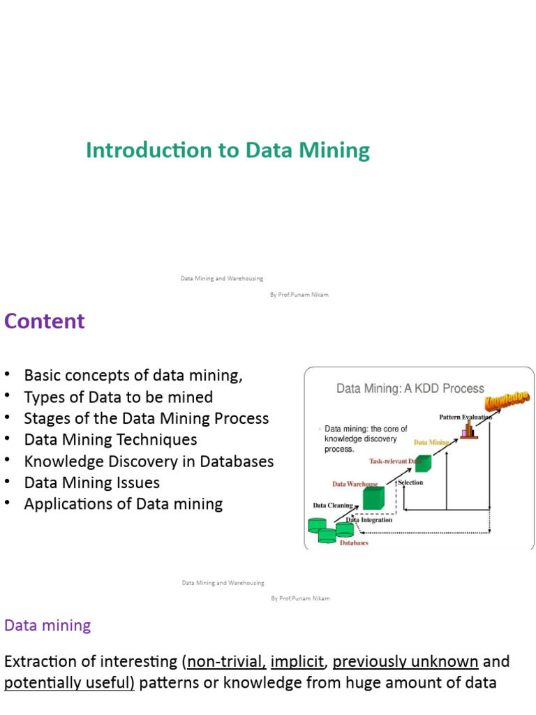 Chapter 1 - Introduction To Data Mining | PDF | Data Mining | Time Series