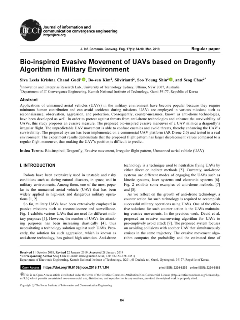 Bio-Inspired Evasive Movement of UAVs Based On Dragonfly Algorithm in ...